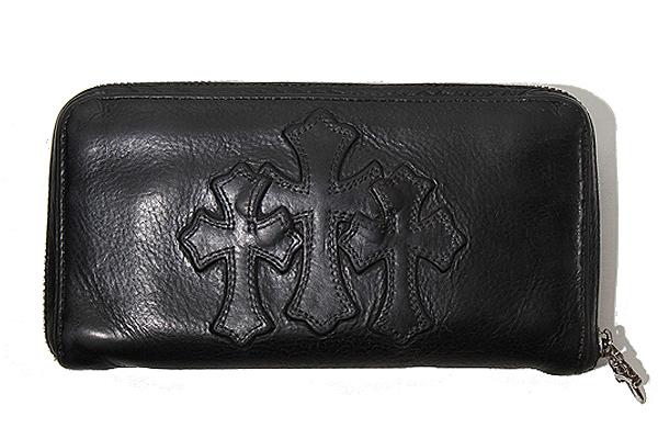 【中古】CHROME HEARTS クロムハーツ REC ZIP 3PTCH 3セメタリークロスパッチ ウォレット ダガー ジップ