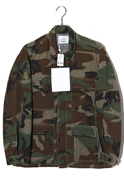 【中古】未使用品 2023SS BASICKS ベイシックス USA Camo Jacket 迷彩 ミリタリージャケット W CAMO カモ S4-0101
