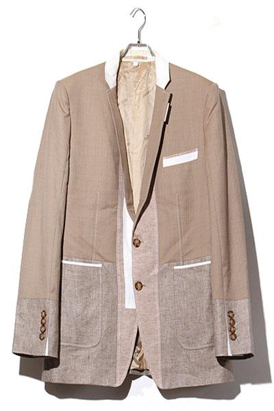 【中古】2020SS BURBERRY バーバリー リカルドティッシュ期 パッチワーク テーラードジャケット 58 beige