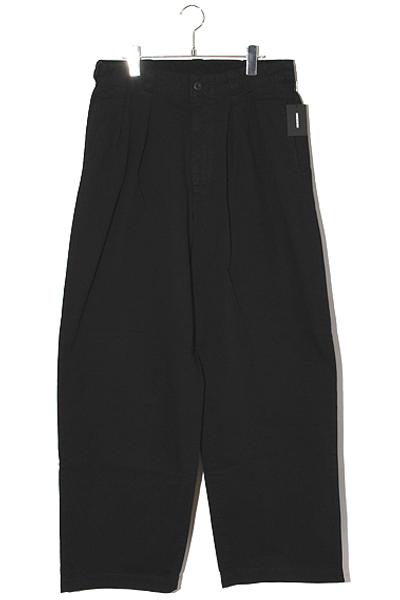 【中古】30 未使用品 MINEDENIM マインデニム E.Wide Chino TRS ワイド チノ トラウザーズ パンツ BLACK ブラック
