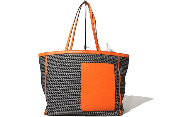 【中古】Valextra ヴァレクストラ K-VAL モノグラム 総柄トートバッグ FREE ORENGE オレンジ DK6810 /◆ レディース