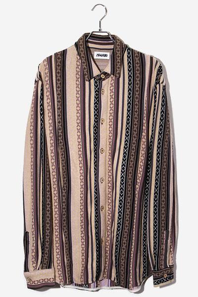 【中古】2023SS MAGLIANO マリアーノ ストライプ ニット シャツジャケット S BEIGE ベージュ P28013085 /◆ メンズ