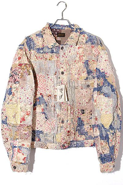 【中古】未使用品 KAPITAL キャピタル シャンペトル BORO SPRING 1ST JKT 5 XXL グレーベージュ K2412LJ156