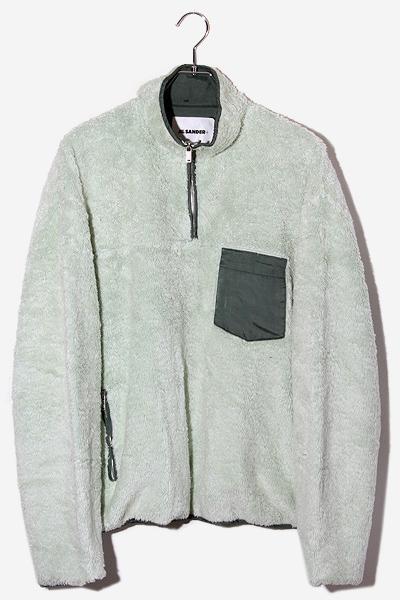 【中古】JIL SANDER＋ ジルサンダープラス ハーフジップ フリース ボア ジャケット ブルゾン 50 J47GU0106 /●