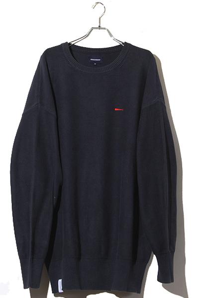 【中古】DESCENDANT ディセンダント JEW CREW NECK KNIT クルーネック ニットセーター 3 Navy