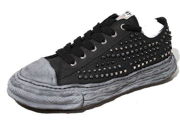 【中古】29.5cm 未使用品 Maison MIHARA YASUHIRO ピーターソン23 スタッズ キャンバス ローカット 靴 46