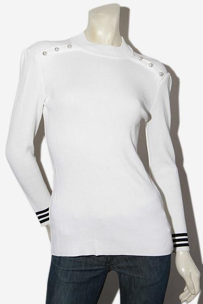 【中古】BORDERS at BALCONY ボーダーズアットバルコニー PEARL TOP プルオーバー ニット 36  BD1921-1B-16 /◆☆