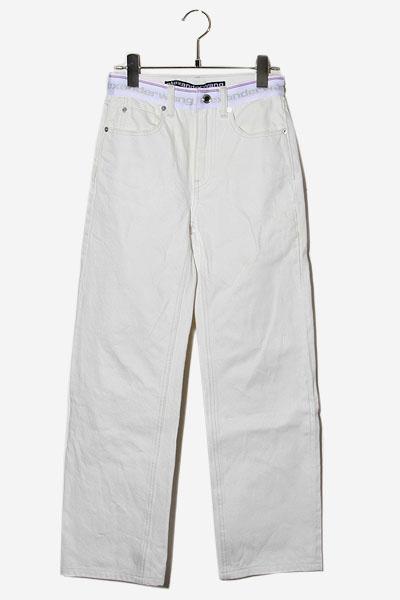 【中古】ALEXANDER WANG アレキサンダーワン LOGO WEBBING リラックス ストレートデニムパンツ ジーンズ 23