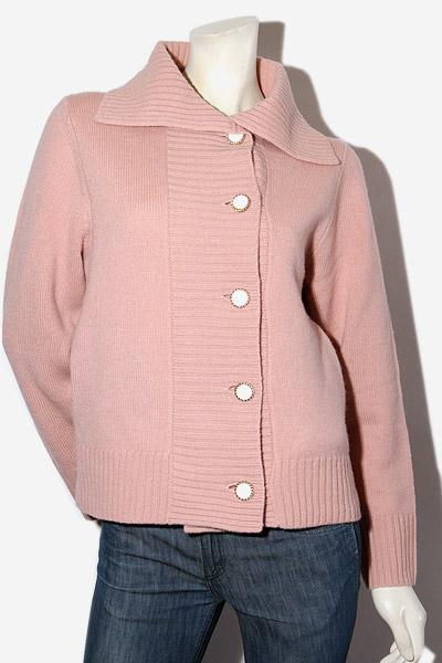 【中古】2023AW Viaggio Blu ビアッジョブルー カールカールニットカーディガン 2 PINK ピンク 2612-37102 /◆☆