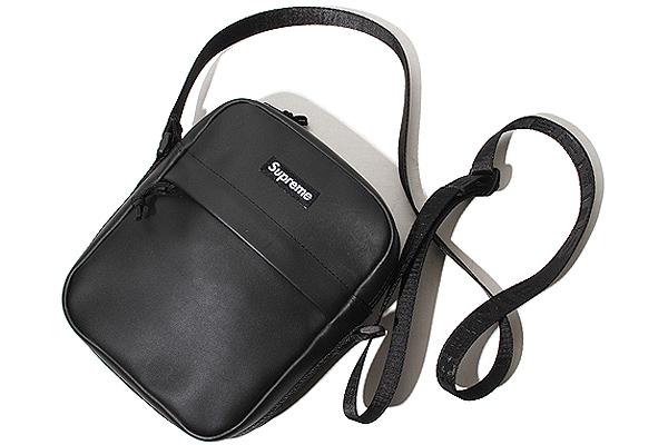 【中古】2023FW Supreme シュプリーム Leather Shoulder Bag レザー ショルダーバッグ BLACK ブラック 国内正規品