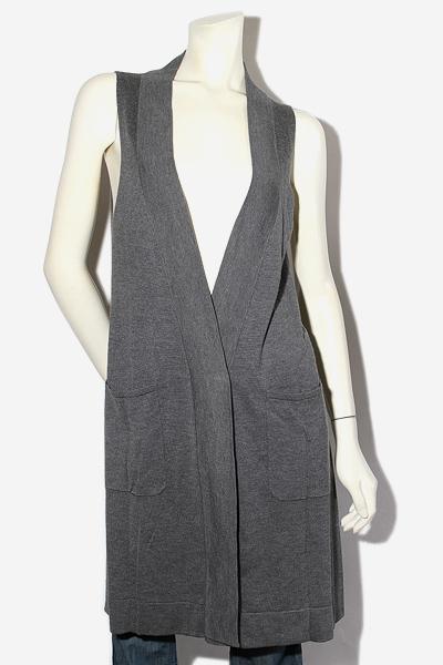 【中古】MAX MARA WEEKEND LINE マックスマーラ ウィークエンドライン シルク ウール ロング ニット ジレ ベスト M