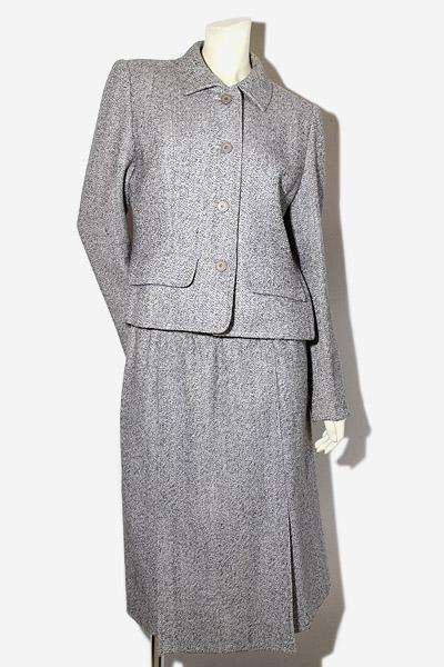 【中古】GIVENCHY ジバンシィ ウール ジャケット スカート スーツ セットアップ 10 1/2 GRAY /◆☆ レディース