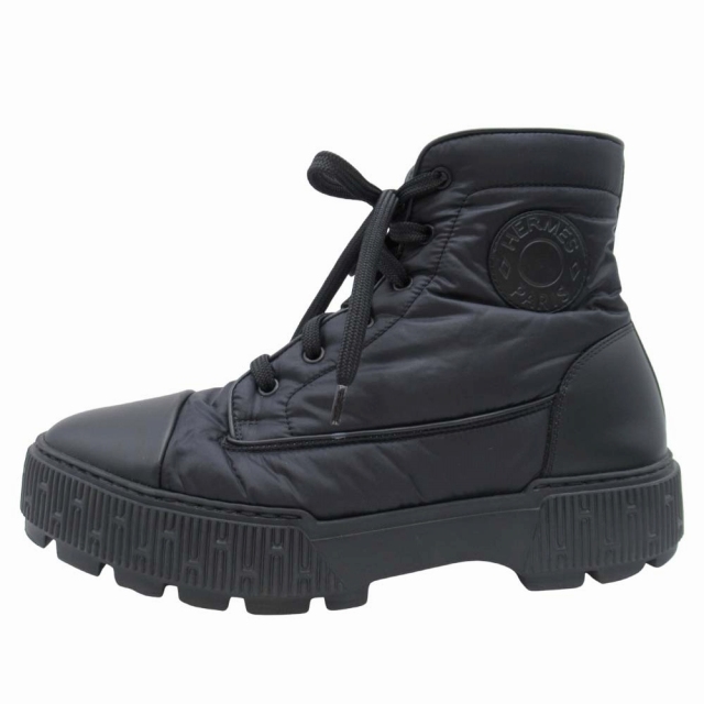 【中古】極美品 22aw エルメス HERMES FRESH フレッシュ セリエ ロゴ ショートブーツ レースアップ シューズ/GT7