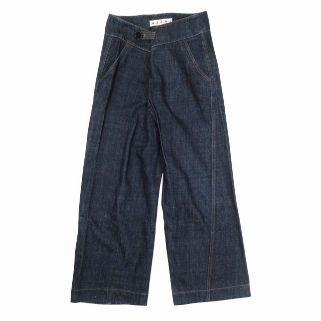 【中古】美品 2017年 マルニ MARNI ハイライズ ラップウエスト ジーンズ ルーズシルエット デニム パンツ 36