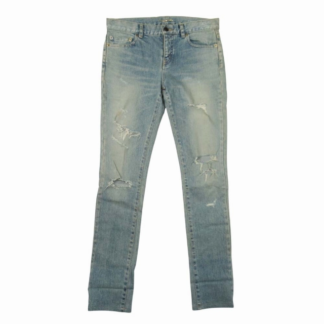 【中古】美品 2016年製 サンローラン SAINT LAURENT D01 W / SK-LW デストロイ加工 スキニー ジーンズ デニム パンツ