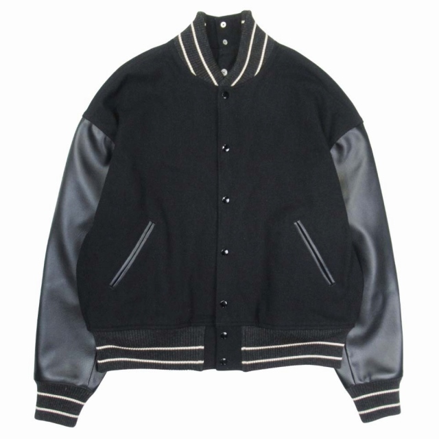 【中古】美品 キャピタル kapital 40s WOOL UNION VARSITY JACKET ヴァーシティジャケット スタジャン L 黒