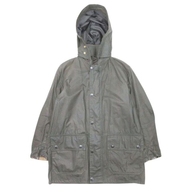 【中古】美品 19AW バブアー × マーガレットハウエル ワックスド コットン コート ジャケット オイルド フード付き 1
