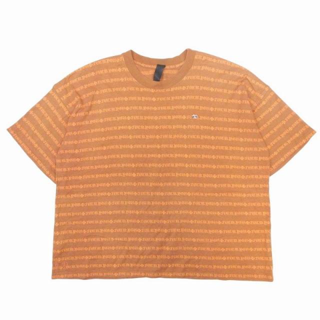 【中古】美品 クロムハーツ × マッティボーイ Y NOT STRIPE CROSS TEE ボーダー ロゴ Tシャツ カットソー 半袖 L