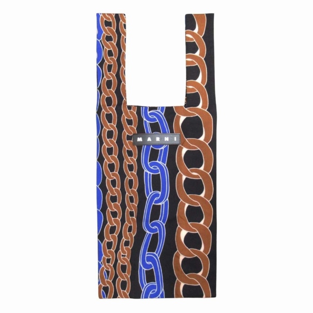 【中古】美品 20ss マルニ MARNI SHOPPING TOTE BAG ショッピングトート 折り畳み可 エコバッグ ロゴ レザープレート