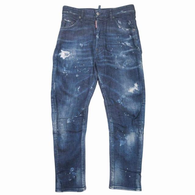 【中古】極美品 21ss ディースクエアード DSQUARED2 Combat Jean ダメージ加工 コンバット デニムパンツ 44