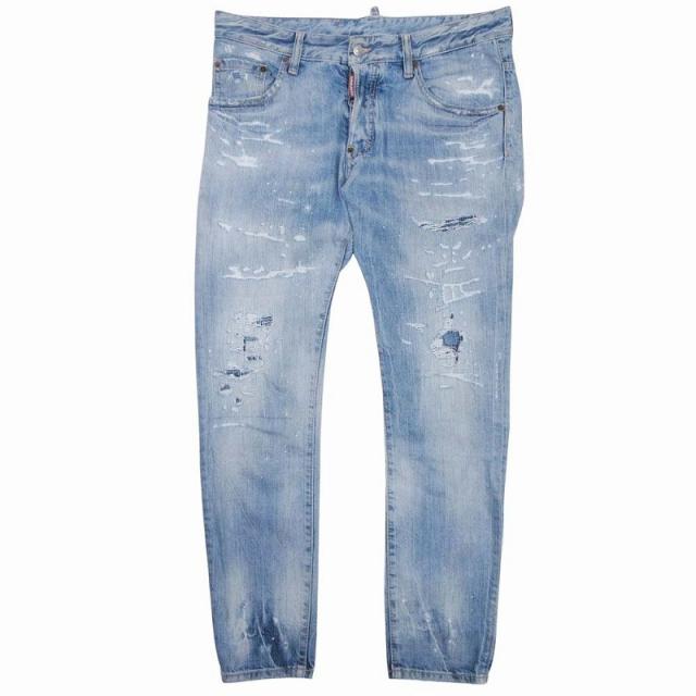 【中古】極美品 19ss ディースクエアード Skater Jean ダメージ加工 クラッシュ スケーター デニムパンツ ジーンズ 48