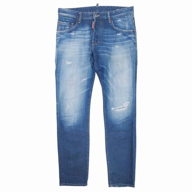 【中古】極美品 20ss ディースクエアード ダメージ加工 クラッシュ スケーター デニム パンツ ジーンズ ジーパン 46