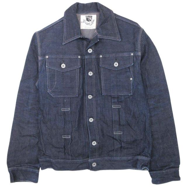【中古】グラフゼロ graphzero 2ndタイプ デニムジャケット Gジャン ジージャン ブルゾン コットン 児島デニム XL