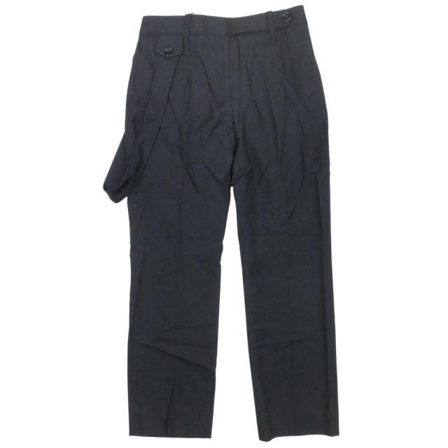 【中古】未使用品 バーバリー BURBERRY ウール サスペンダー風 スラックス テーパードパンツ トラウザー 42 ◇11