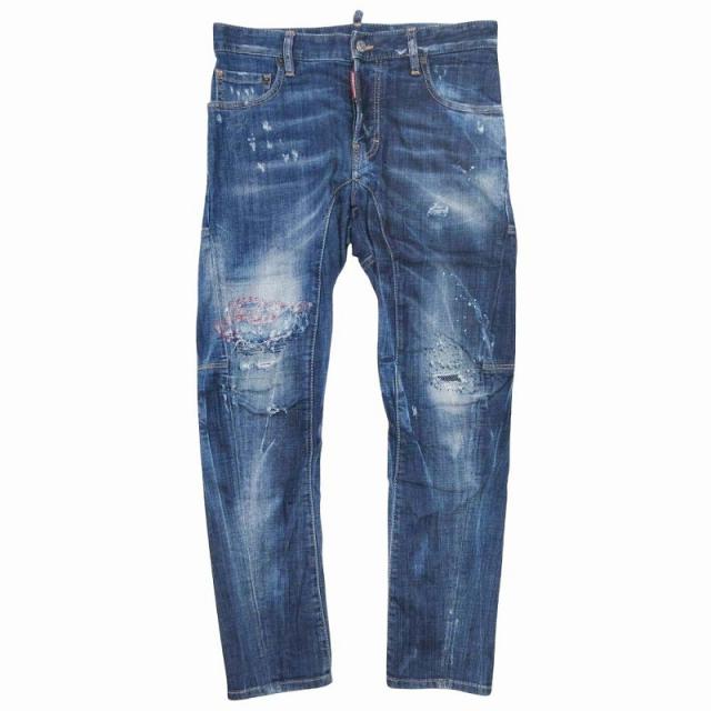 【中古】美品 17ss ディースクエアード DSQUARED2 タイディーバイカー ジーンズ ダメージ加工 デニムパンツ 44