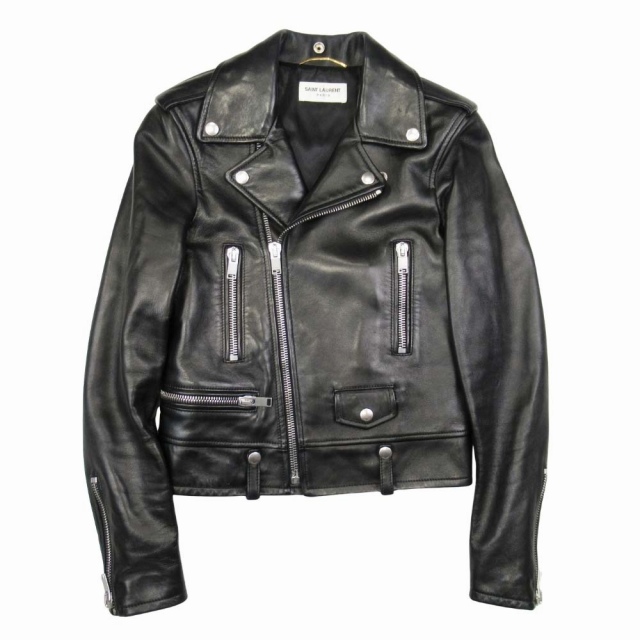 【中古】美品 15aw サンローラン by Hedi Sliman エディ期 クラシック モーターサイクル ダブルライダース ラムレザー