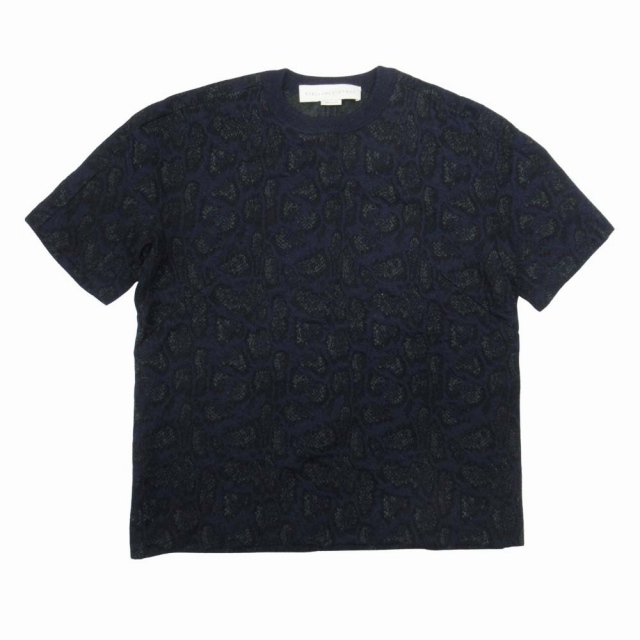 【中古】美品 ステラマッカートニー レオパード柄 ジャガード コットンニット 半袖 プルオーバー セーター カットソー