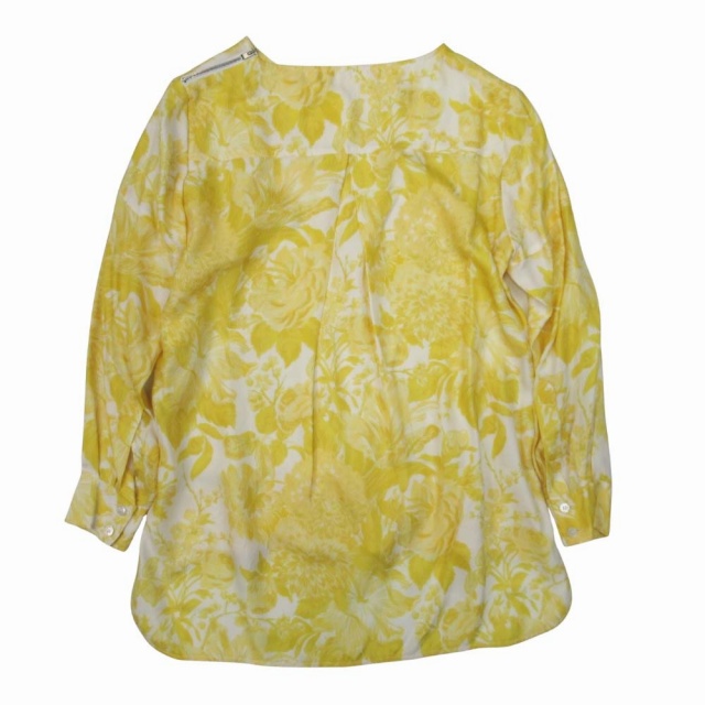 【中古】美品 ステラマッカートニー 花柄 エンボス シルクサテン ブラウス 長袖 シャツ プルオーバー カットソー 38