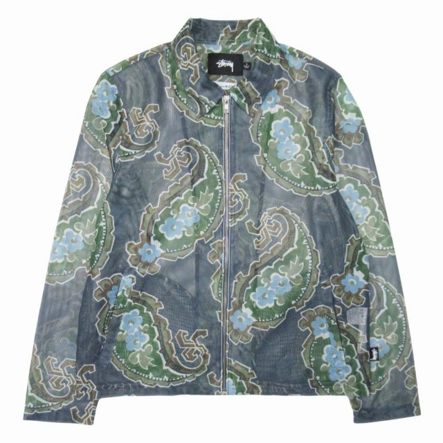 【中古】美品 20ss ステューシー × ノーマ STUSSY × NOMA t.d. ペイズリー メッシュジャケット ジップアップ
