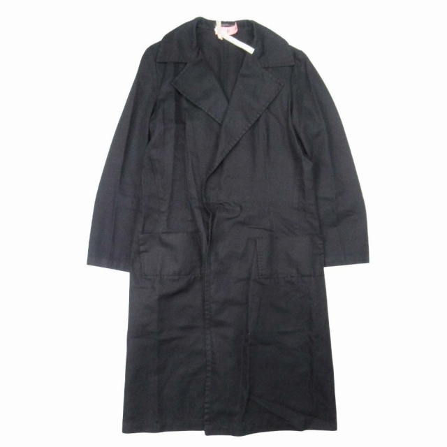 【中古】美品 06ss ワイズ ヨウジヤマモト コットンリネン ボタンレス チェスターコート ロングジャケット ブルゾン