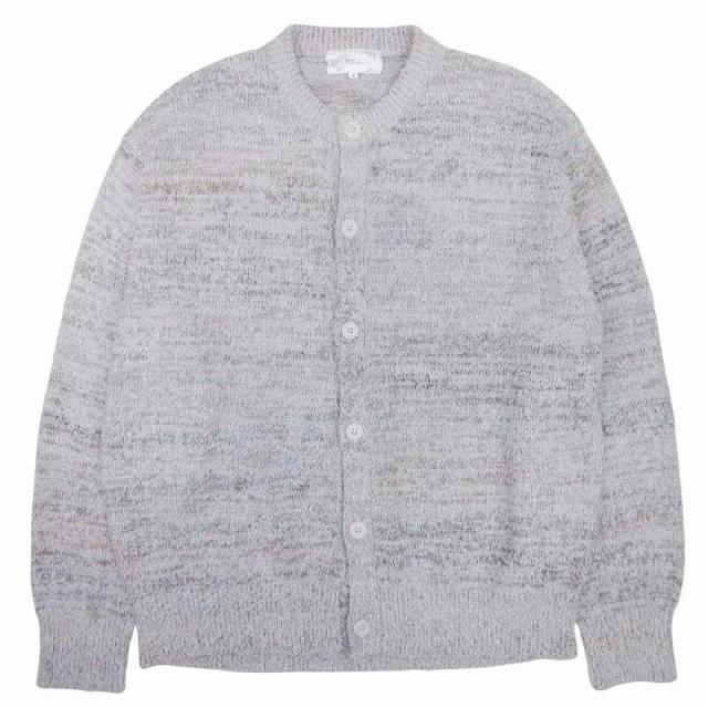 【中古】極美品 25AW フォル FOLL コットンウール チャンキー カーディガン ニット ラウンドネック サイズ2 グレー