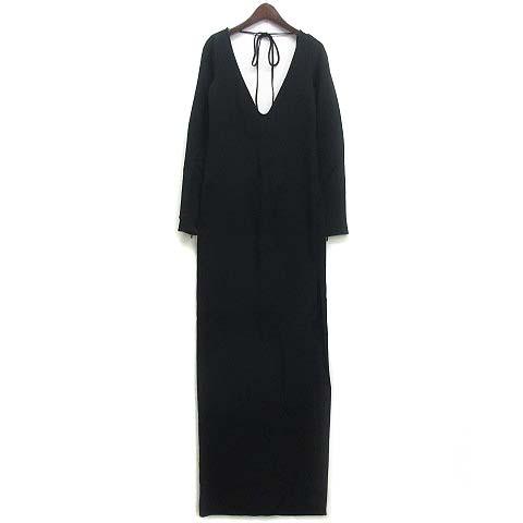 【中古】ディースクエアード DSQUARED2 オープンバック シース マキシ ドレス ロング ワンピース 長袖 ブラック 黒 38 S75CU0479