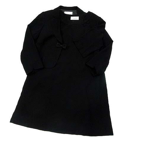【中古】ソワール ベニール SOIR BENIR ブラックフォーマル 喪服 スーツ ワンピース ジャケット 黒 21 大きいサイズ レディース