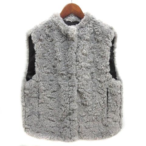 【中古】ケーティー キヨコ タカセ  K.T KIYOKO TAKASE フェイクファー ジレ ベスト グレー 9 0111VE05 レディース