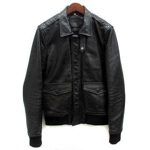 【中古】ビバスタジオ Vivastudio Collection A-2 レザー フライトジャケット ブラック 黒 M メンズ