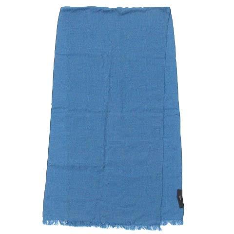 【中古】グッチ GUCCI ウール シルク GG ジャガード ロング ストール ブルー メンズ レディース