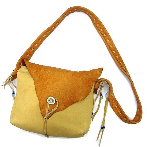 【中古】ナスングワム Nasngwam アーリーモーニング EARLY MORNING ディアスキン メッセンジャーバッグ キャメル