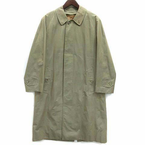【中古】ブルックスブラザーズ BROOKS BROTHERS ステンカラーコート バルカラーコート ライナー カーキ 36 英国製 70s ヴィンテージ
