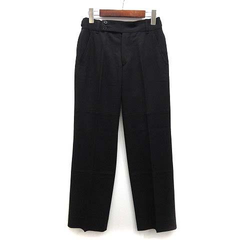 【中古】グッチ GUCCI ストレッチ ウール スラックス パンツ 切替 ブラック 黒 38 レディース