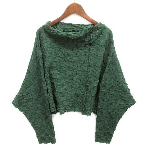 【中古】センソユニコ Senso unico メフウ 芽風 PISA リンクス ニット 疑麻加工 長袖 グリーン 緑 38 2024SS レディース