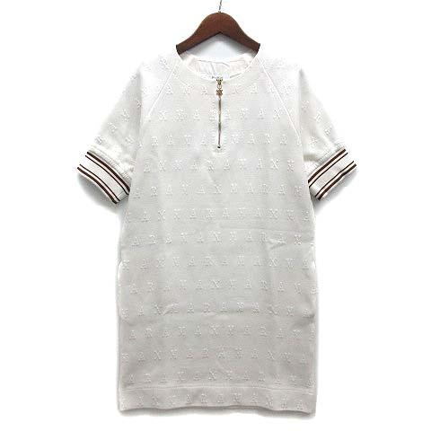【中古】マックスマーラ MAX MARA 2023SS オールオーバー ロゴ ジャカード ジャージー ワンピース 半袖 ホワイト 白 36 2316210432