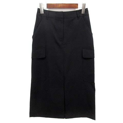 【中古】未使用品 セオリー Theory クリスプ ポリ カーゴ ミディ スカート CRISP POLY CARGO MIDI SKT 2023SS ブラック 黒 00 レディース