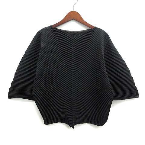 【中古】ヒロココシノ HIROKO KOSHINO 2025SS 立体 プリーツ デザイン ブラウス ブラック 黒 38 RHKFA45360 美品 レディース