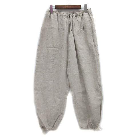 【中古】イクナ/スズキタカユキ ikkuna / suzuki takayuki リネン ボリューム バルーン パンツ ワイド ベージュ 1 レディース