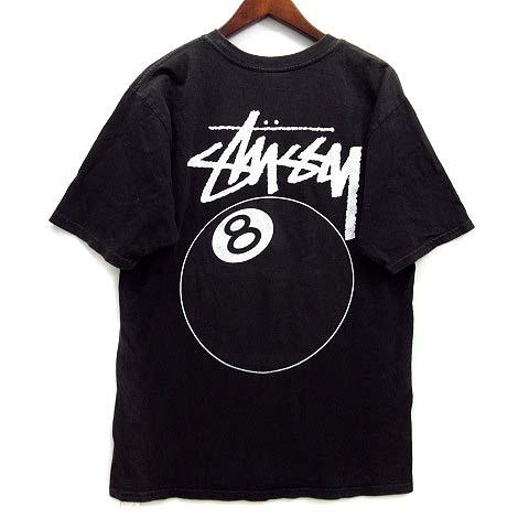 【中古】ステューシー STUSSY 8ボール ball Tシャツ M 黒 ブラック ヴィンテージ ☆AA★ メンズ
