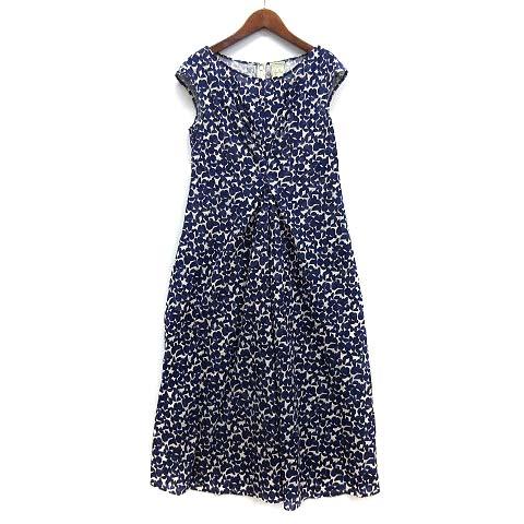 【中古】シビラ SYBILLA ジオメトリック カット ジャガード ワンピース ノースリーブ ブルー 青 M GBPGT73530 レディース